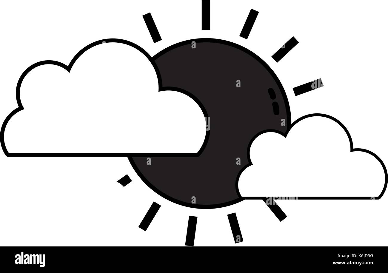 contour clouds with tropical sun natural weather Stock Vector Image ...