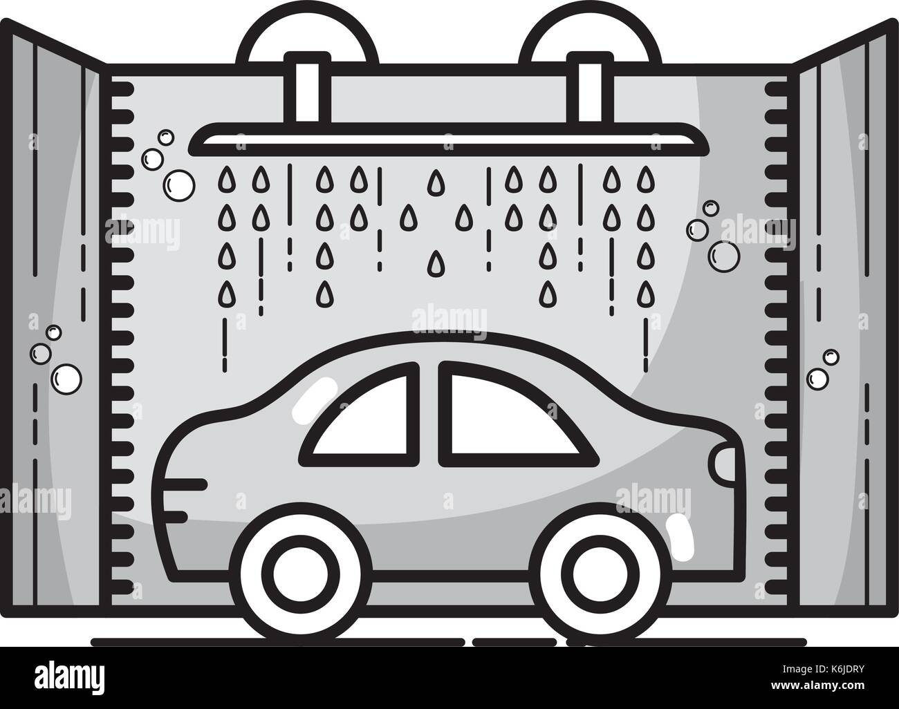 grayscale car service washing mechanical technology Stock Vector Image ...