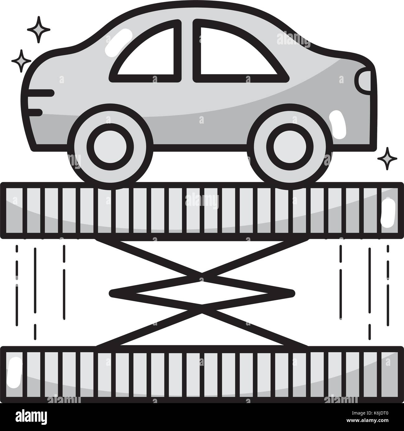 grayscale technology car service to mechanical repair Stock Vector ...