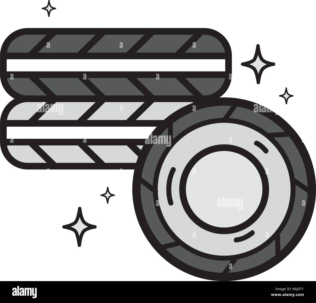 grayscale cute tires car style design Stock Vector Image & Art - Alamy