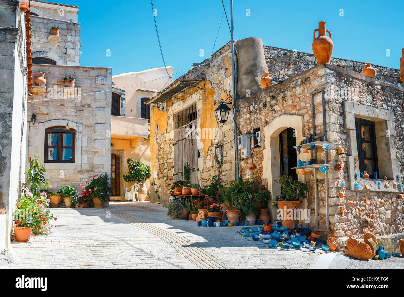 Traditional creten village Margarites famous for handmade ceramics ...