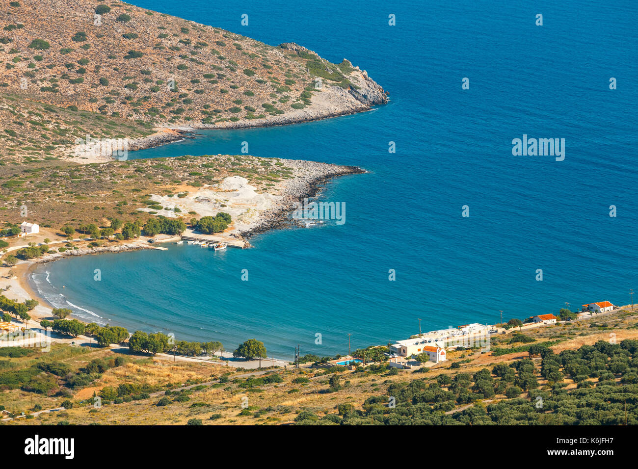 Beautiful greek seascape at sunny day. Place of north Crete, east of ...