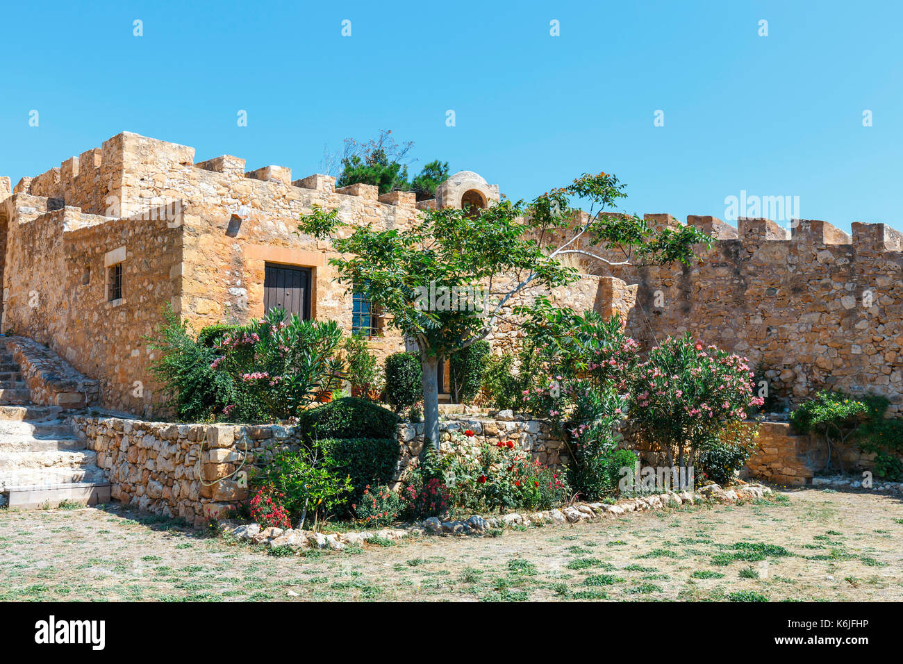 View of the historic venetian fort of Kazarma. Sitia, Crete Stock Photo ...