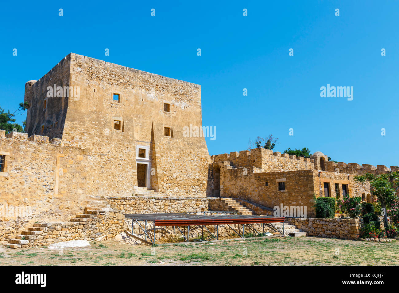 View of the historic venetian fort of Kazarma. Sitia, Crete Stock Photo ...