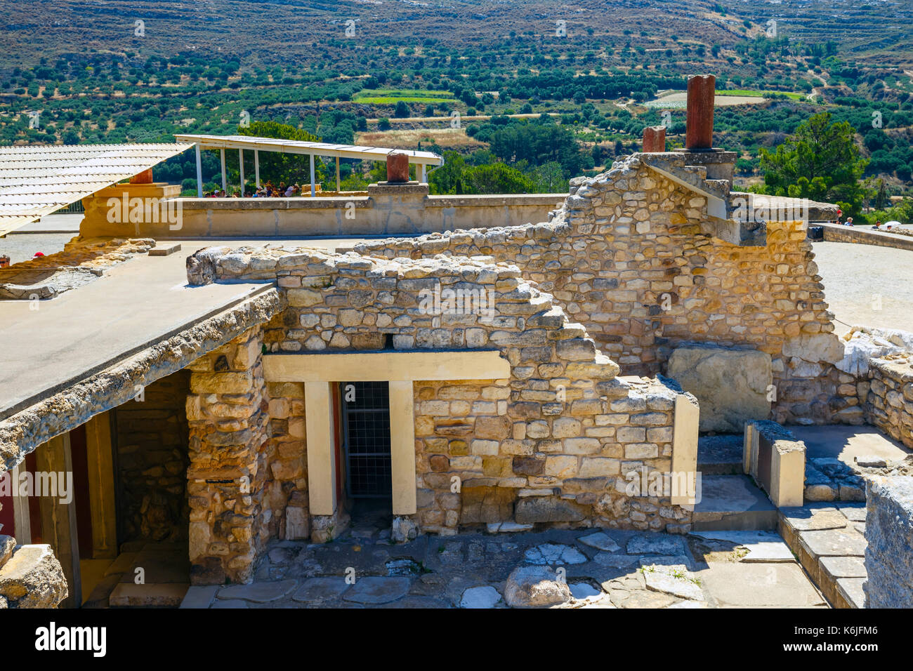 Knossos, Crete, June 10, 2017: Scenic ruins of the Minoan Palace of ...