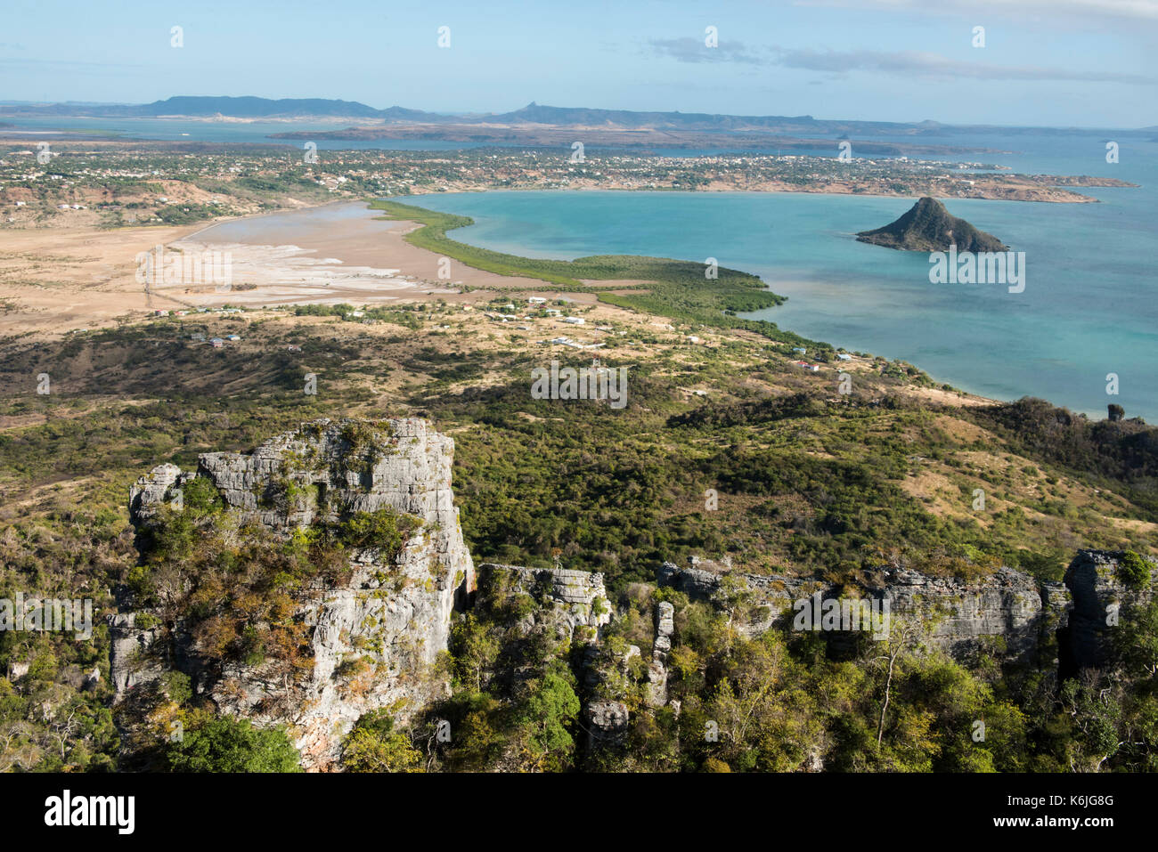 View from French Mountain of the Sugar Loaf hill in Diego Suarez Bay ...