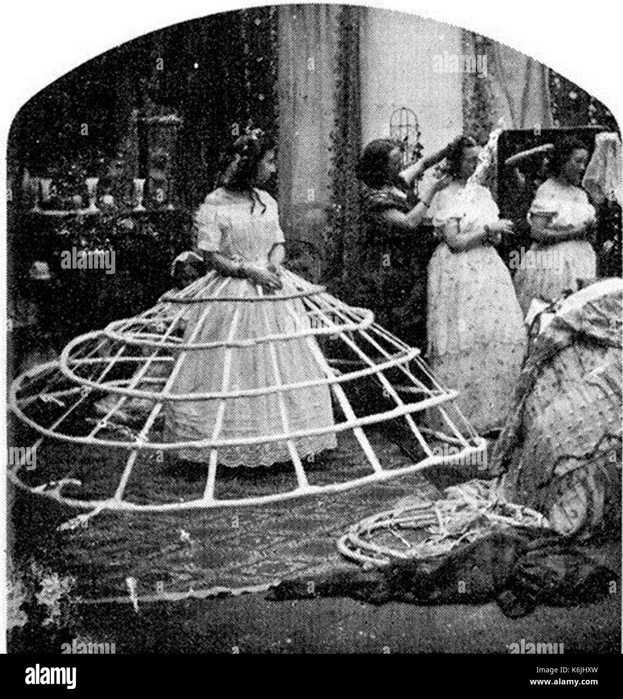 Crinoline joke photograph sequence 03 Stock Photo - Alamy