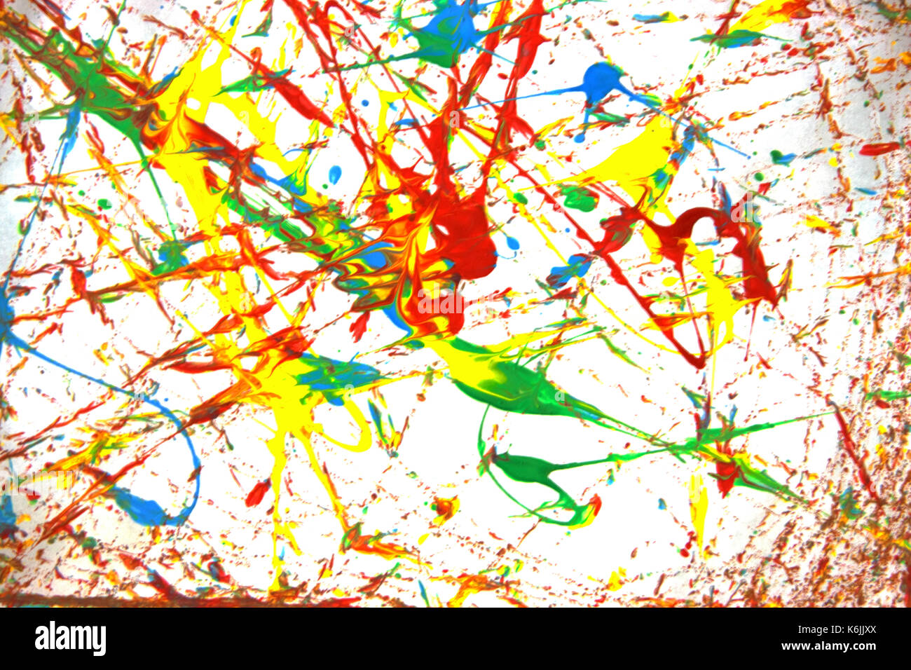 Paint Splattered on white paperpattern Stock Photo - Alamy