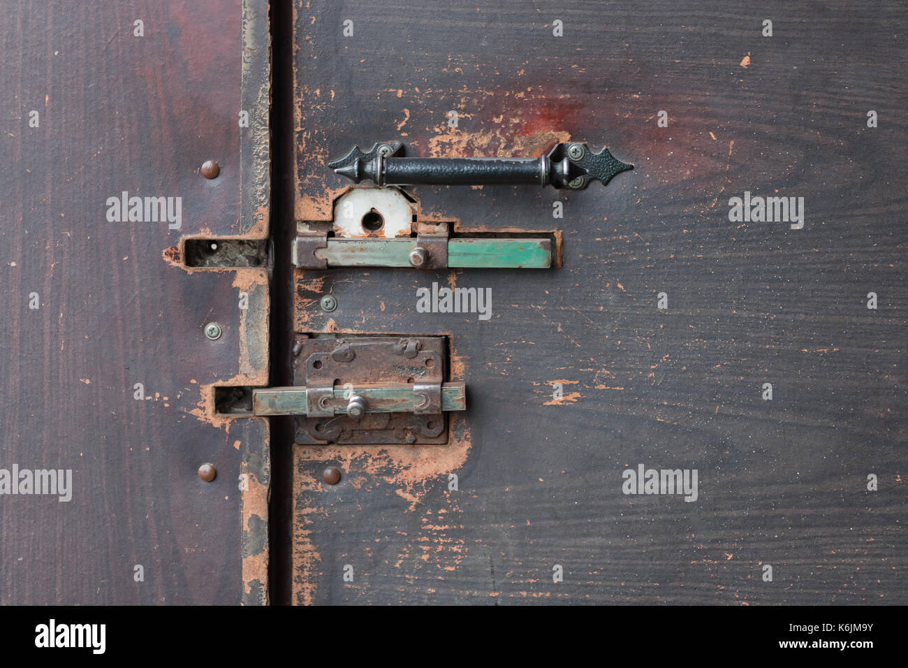 old door with locks Stock Photo - Alamy