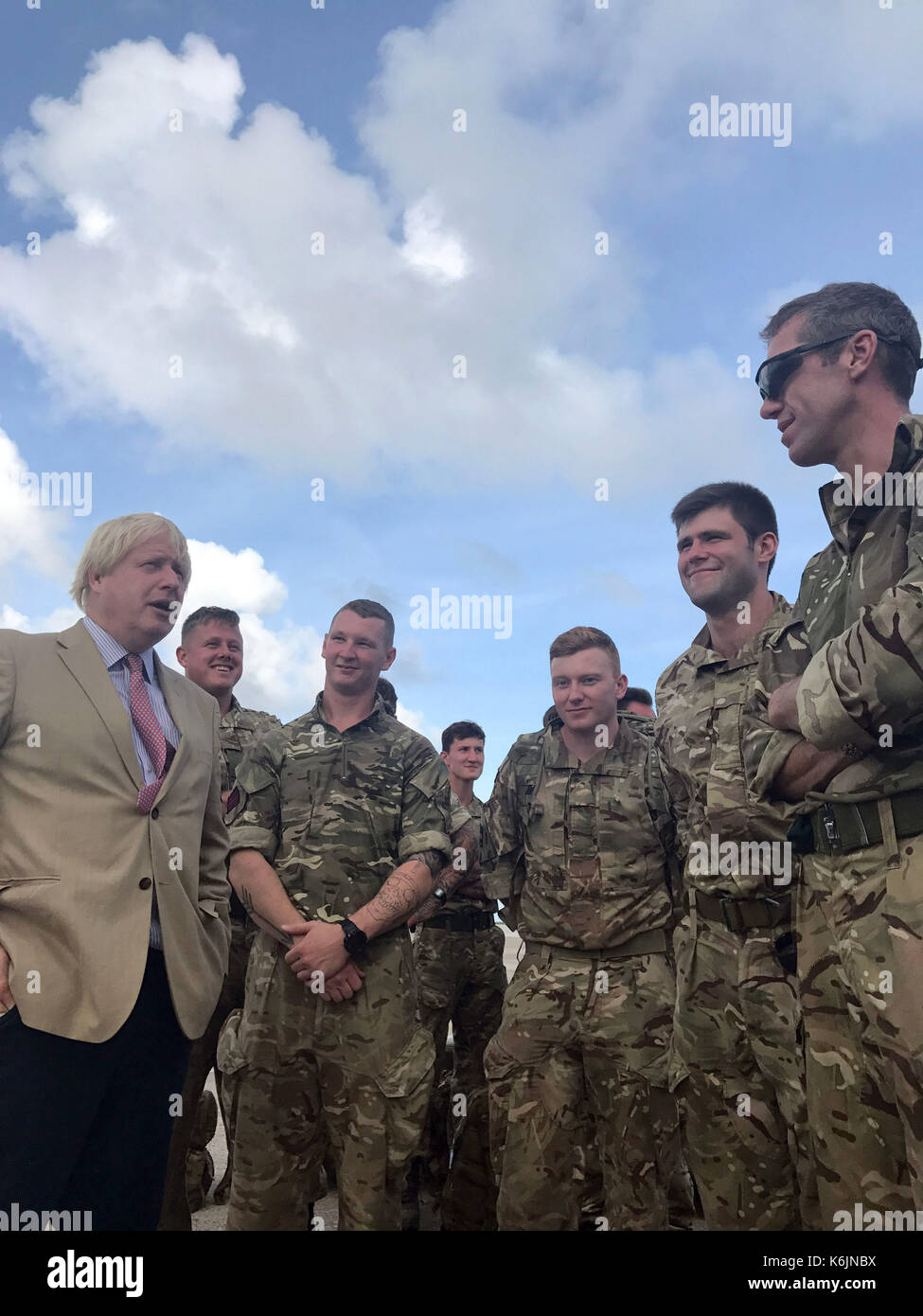 Foreign Secretary Boris Johnson talks to Royal Marines from 40 Commando ...