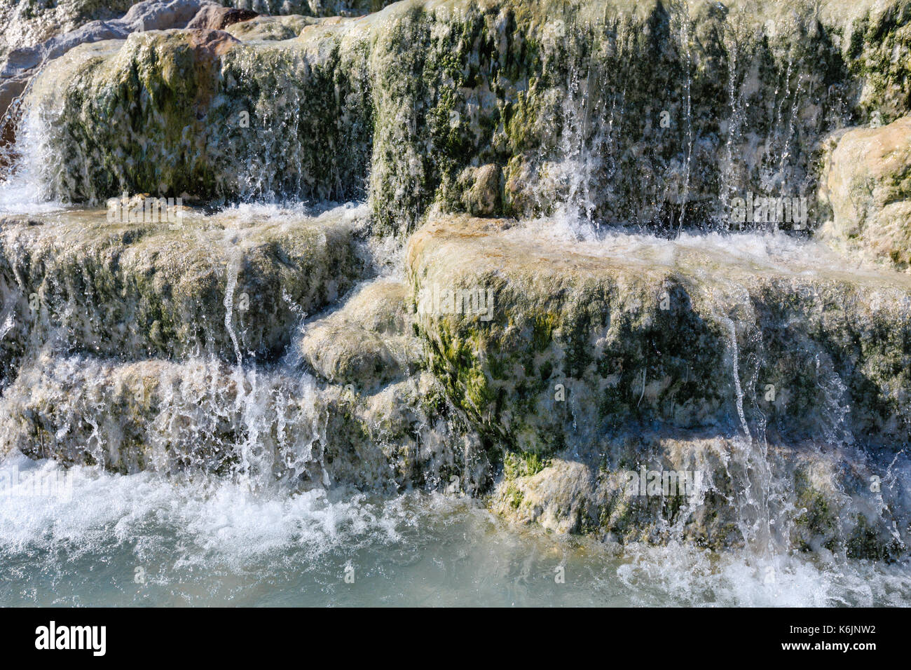 Natural spa with waterfalls and hot springs at Saturnia thermal baths ...