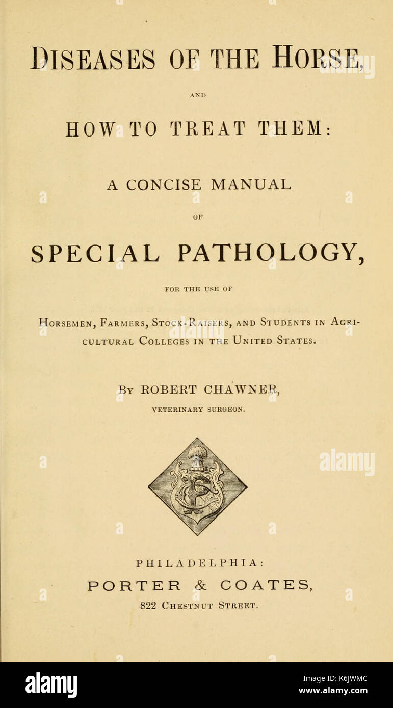 Diseases of the horse and how to treat them BHL23614882 Stock Photo - Alamy