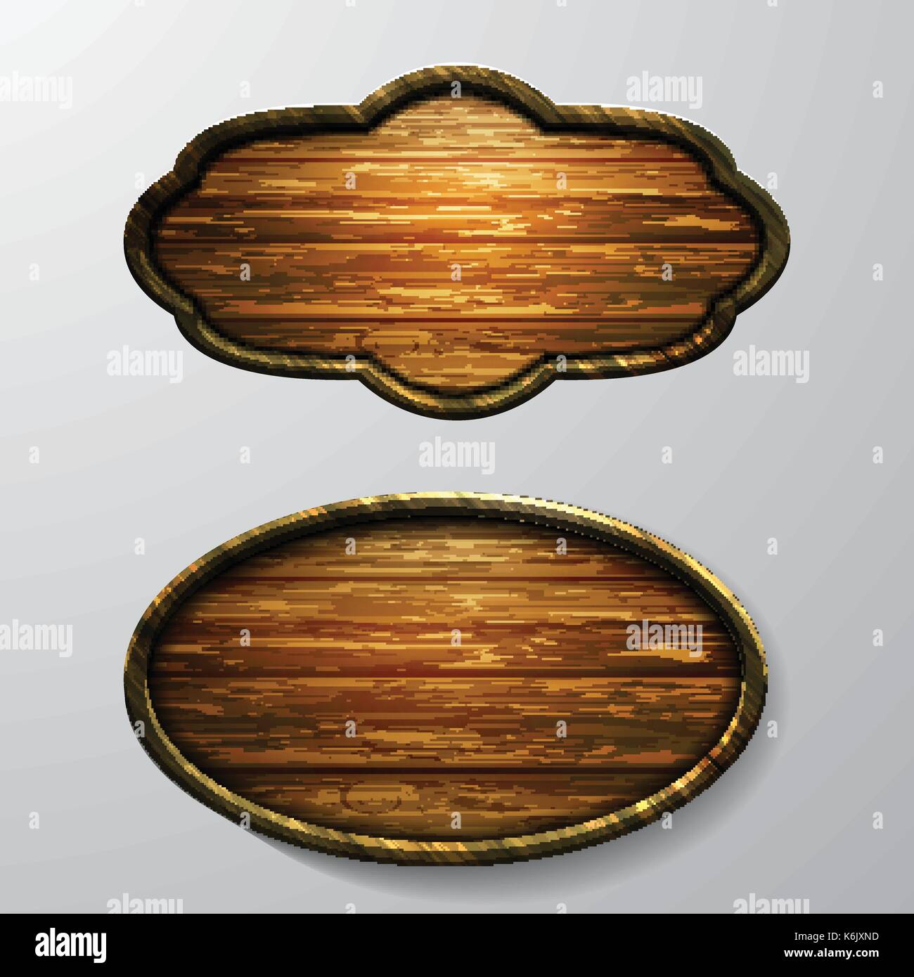 Wooden signs, vector icon set Stock Vector Image & Art - Alamy