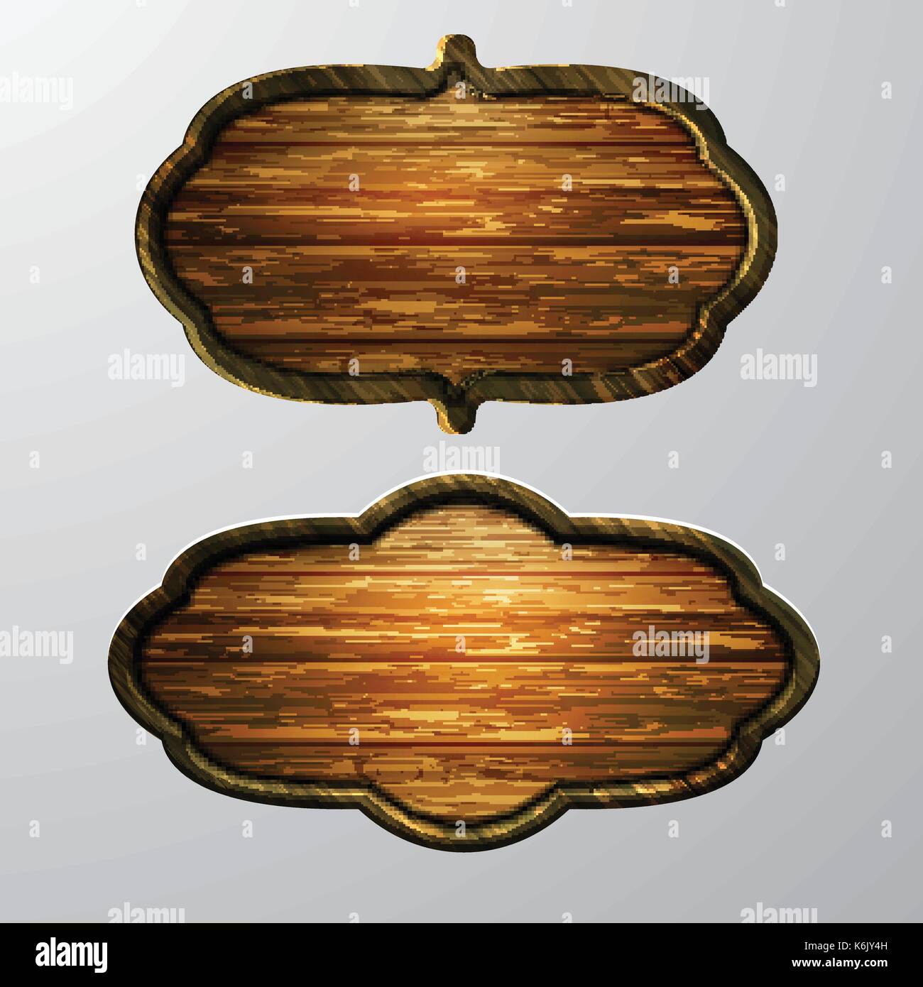 Wooden signs, vector icon set Stock Vector Image & Art - Alamy