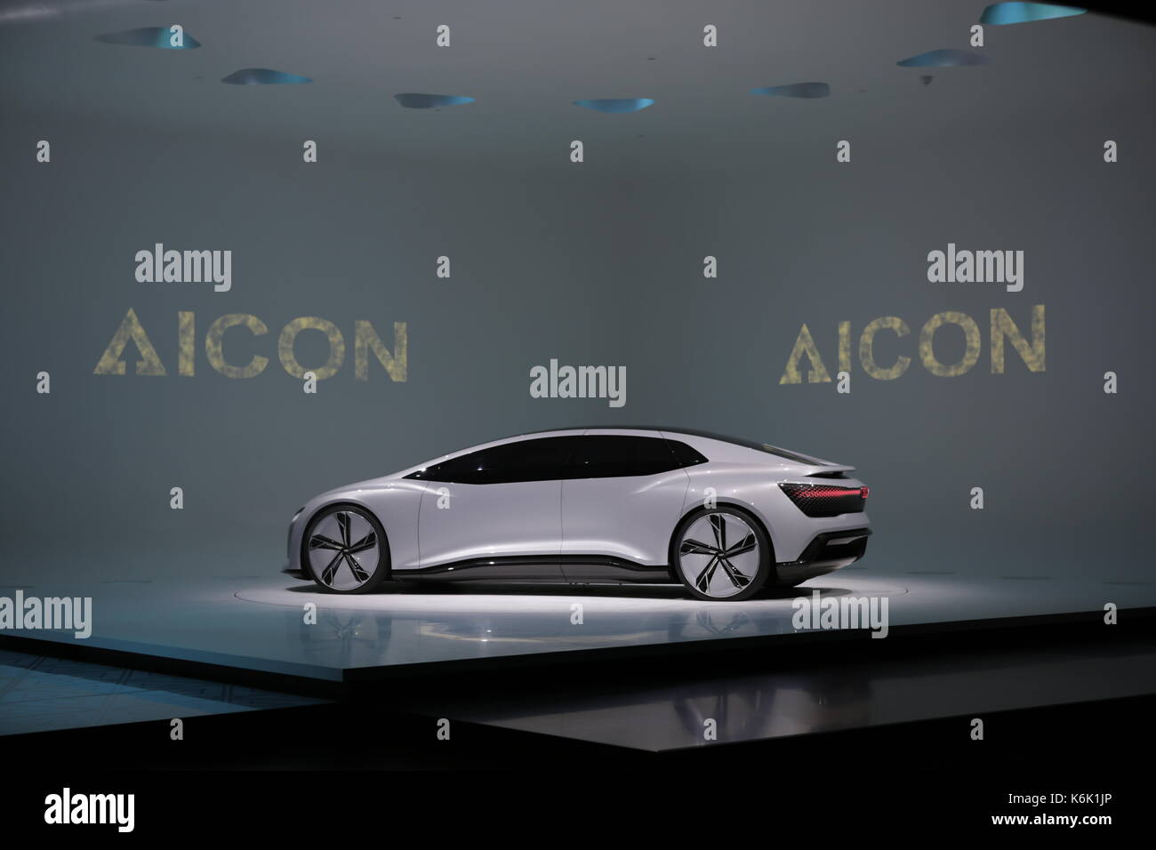 The Audi concept car Aicon is presented at the press conference. German ...