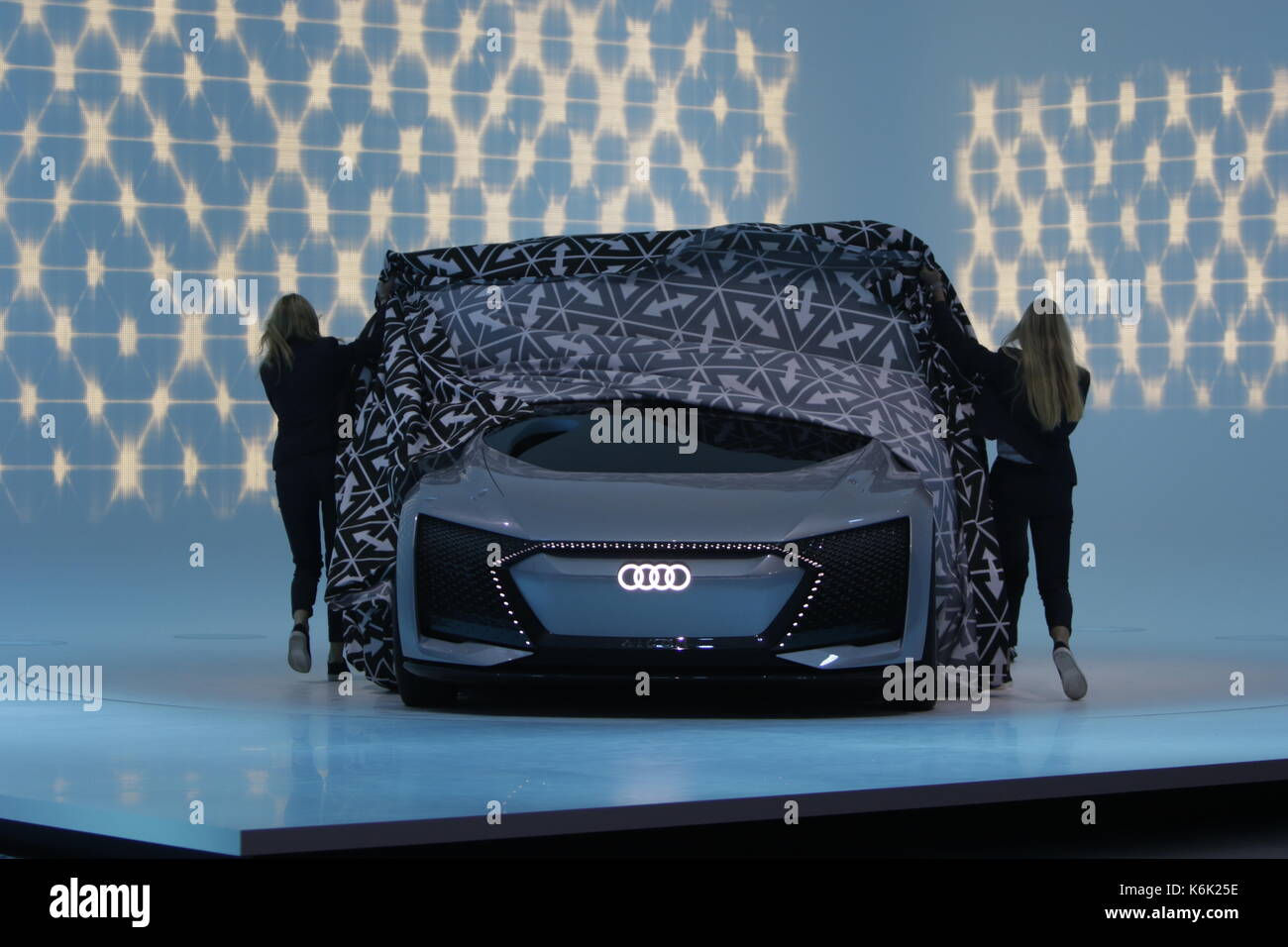 The Audi concept car Aicon is revealed at the press conference. German ...