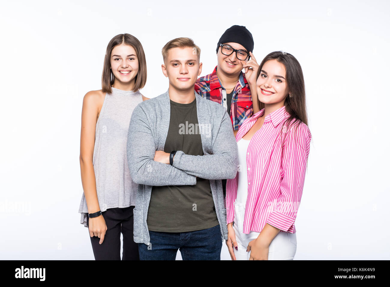 Group of young people, isolated on white background Stock Photo - Alamy