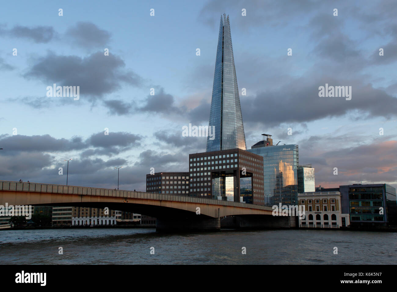 The Shard and New London Bridge in evening light Stock Photo - Alamy