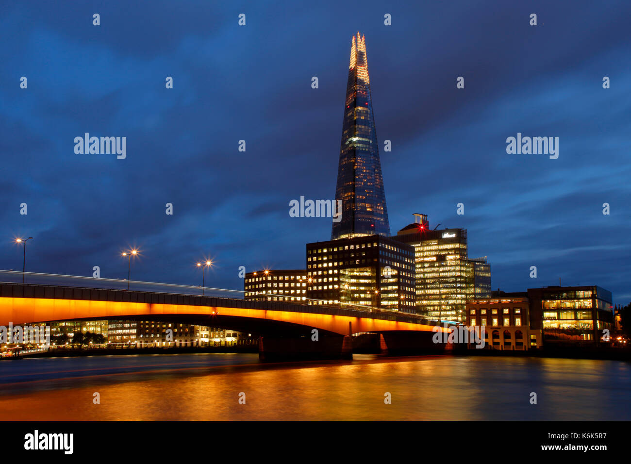 The Shard and New London Bridge in evening light Stock Photo - Alamy