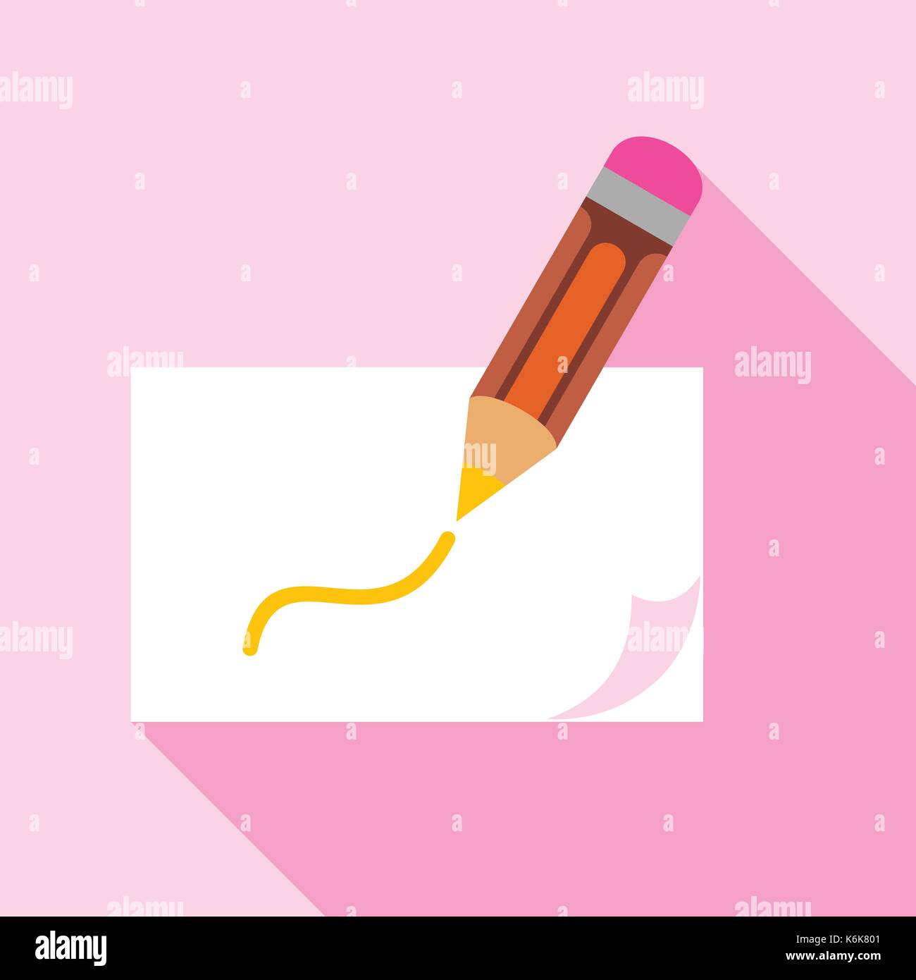Pencil drawing icon, flat style Stock Vector Image & Art - Alamy