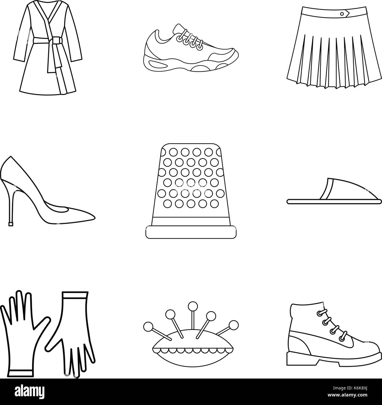 Home clothes icon set, outline style Stock Vector Image & Art - Alamy