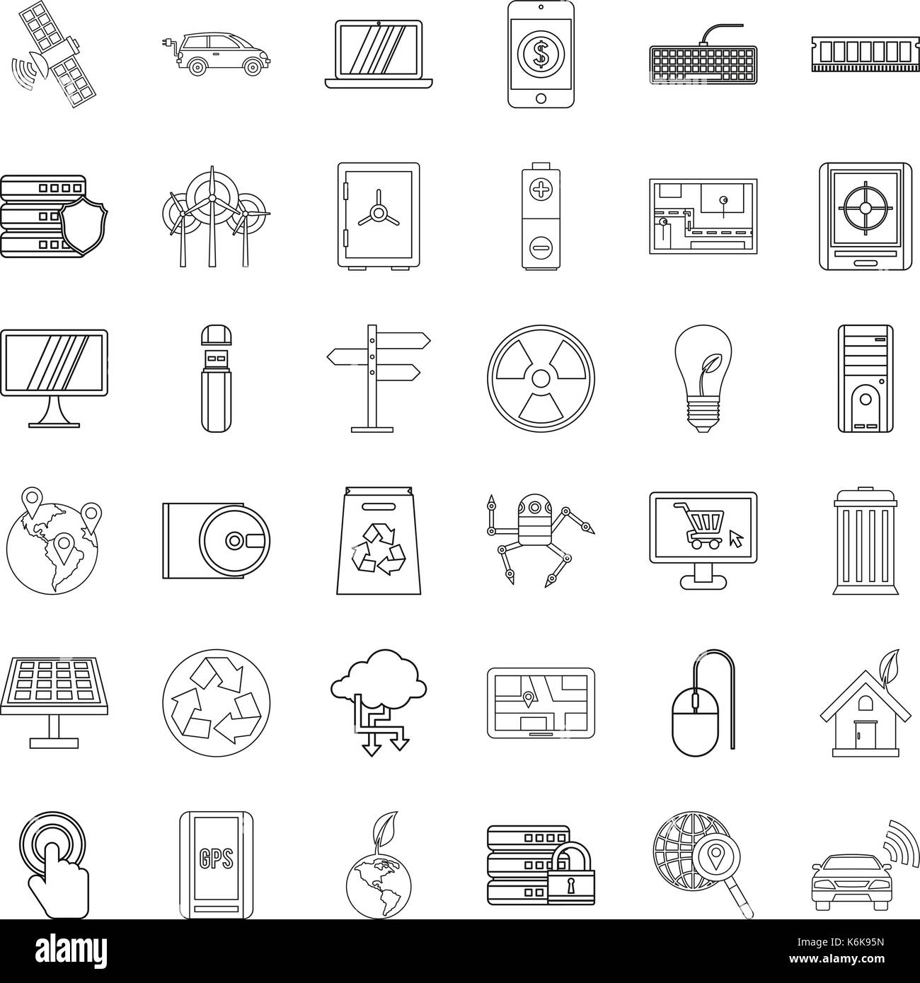 Communication icons set, outline style Stock Vector Image & Art - Alamy