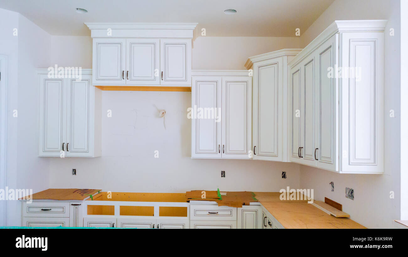 Interior design construction of a kitchen with cooker extractor fan ...