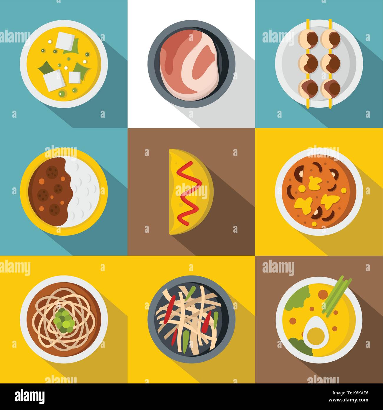 Japanese restaurant icon set, flat style Stock Vector Image & Art - Alamy