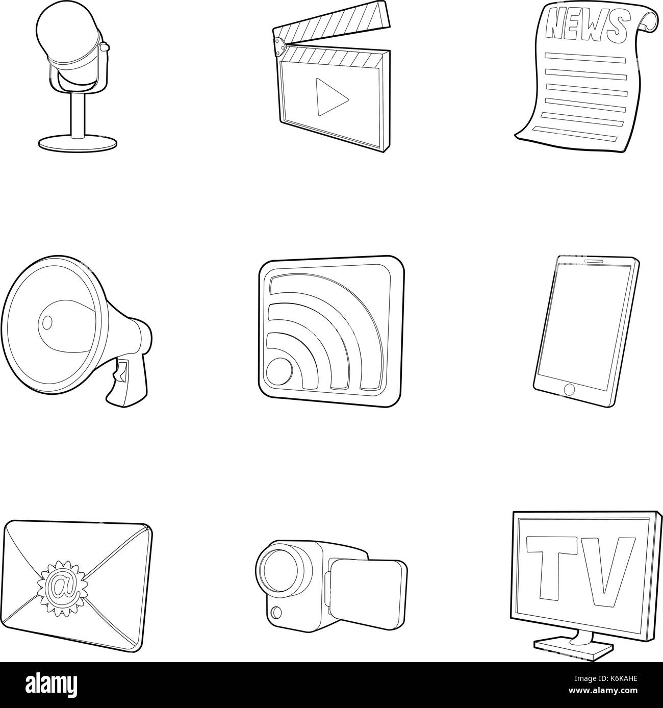News subscription icons set, outline style Stock Vector Image & Art - Alamy