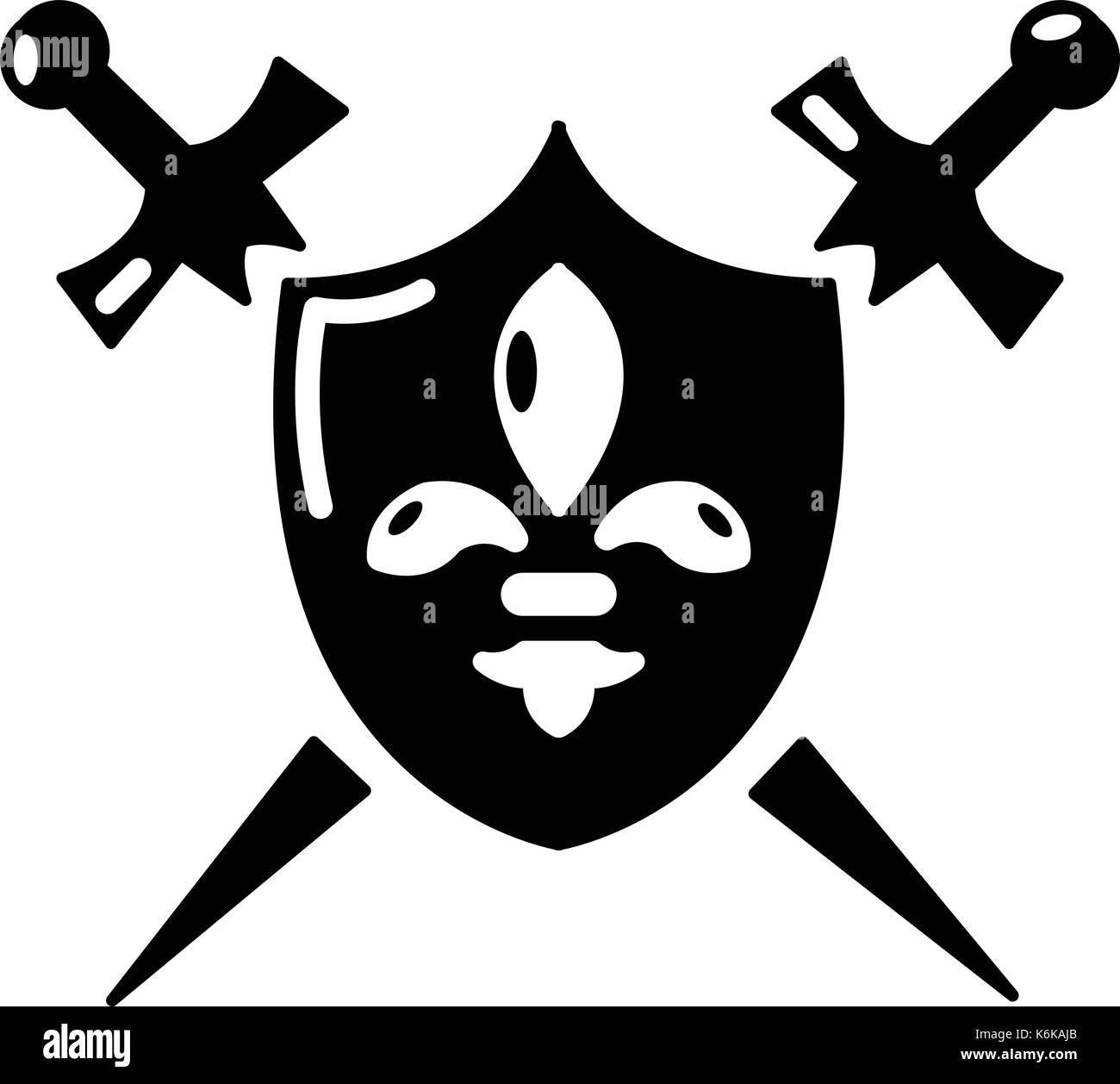 Heraldic shield and swords icon, simple style Stock Vector Image & Art ...