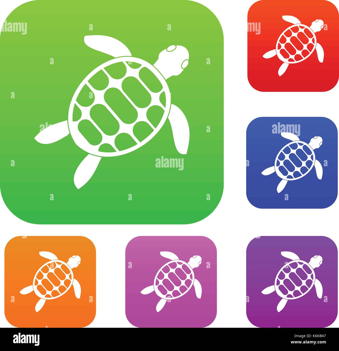 Turtle set color collection Stock Vector Image & Art - Alamy
