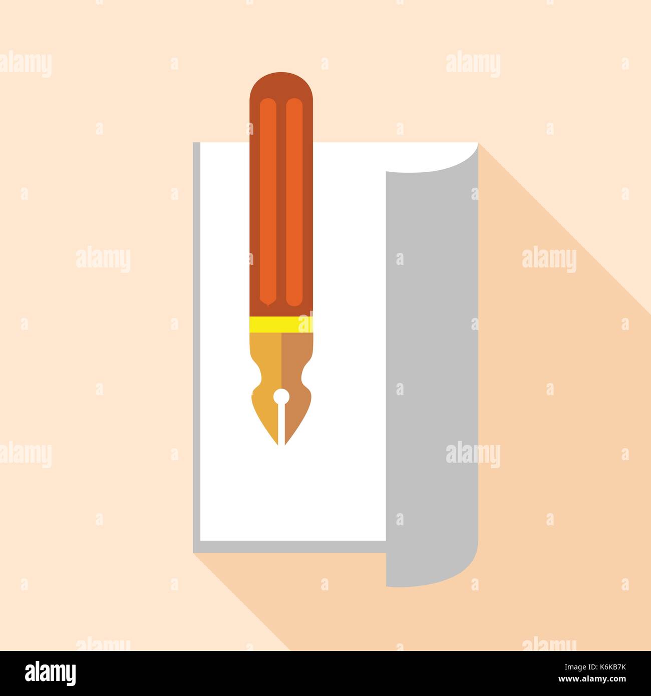 Pen with ink on paper icon, flat style Stock Vector Image & Art - Alamy