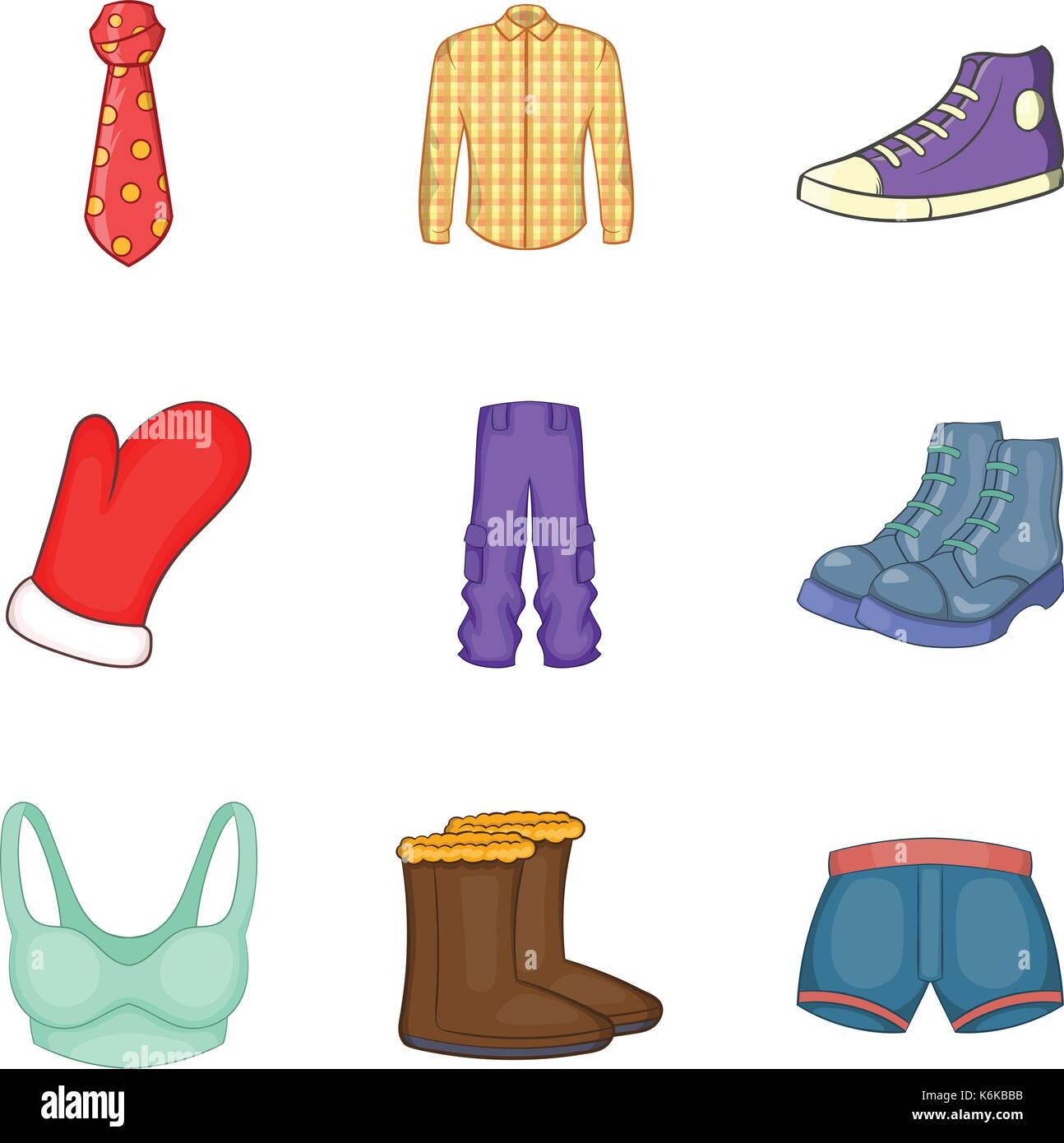 Fashion clothes icon set, cartoon style Stock Vector Image & Art - Alamy
