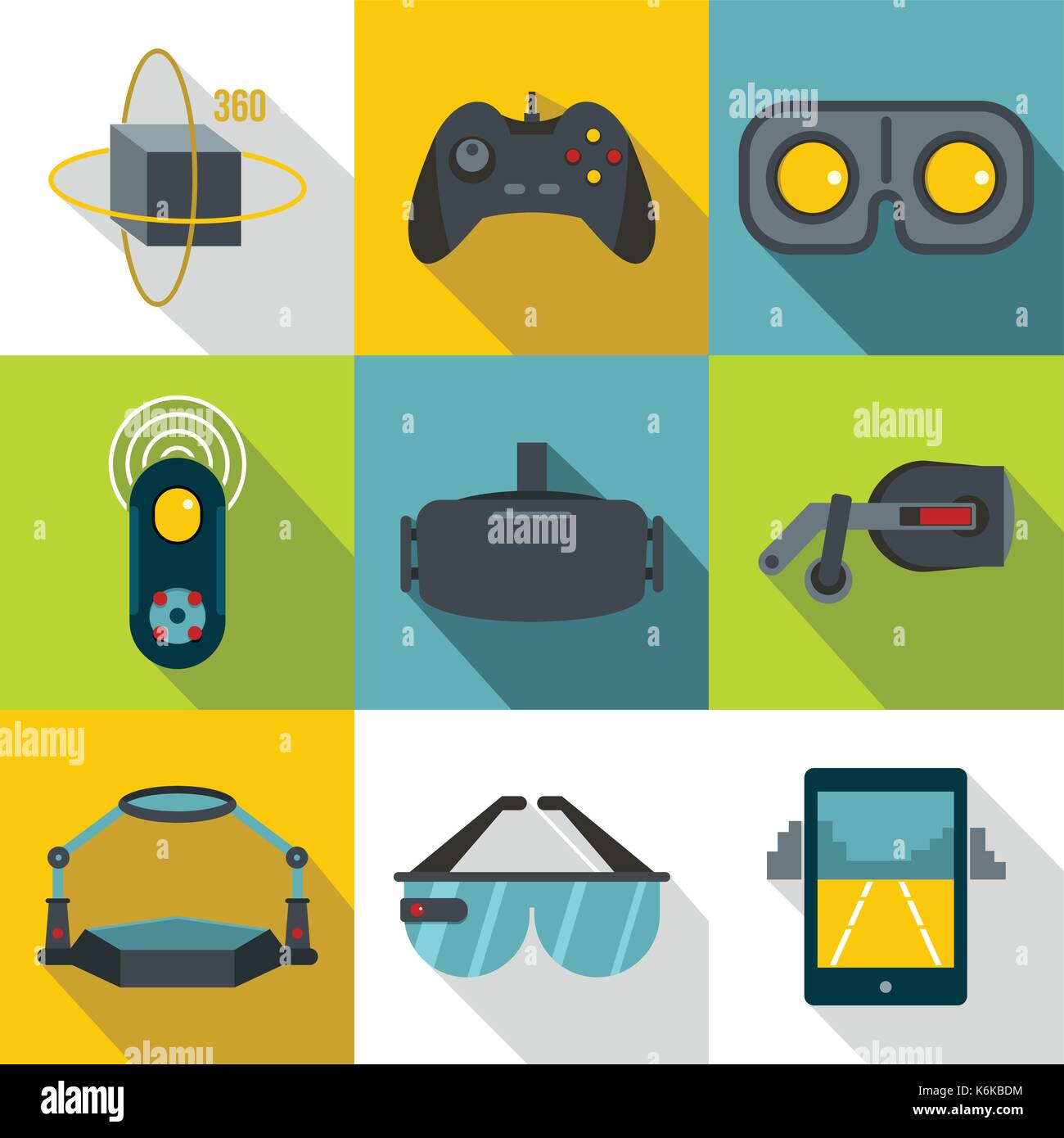 VR game equipment icon set, flat style Stock Vector Image & Art - Alamy