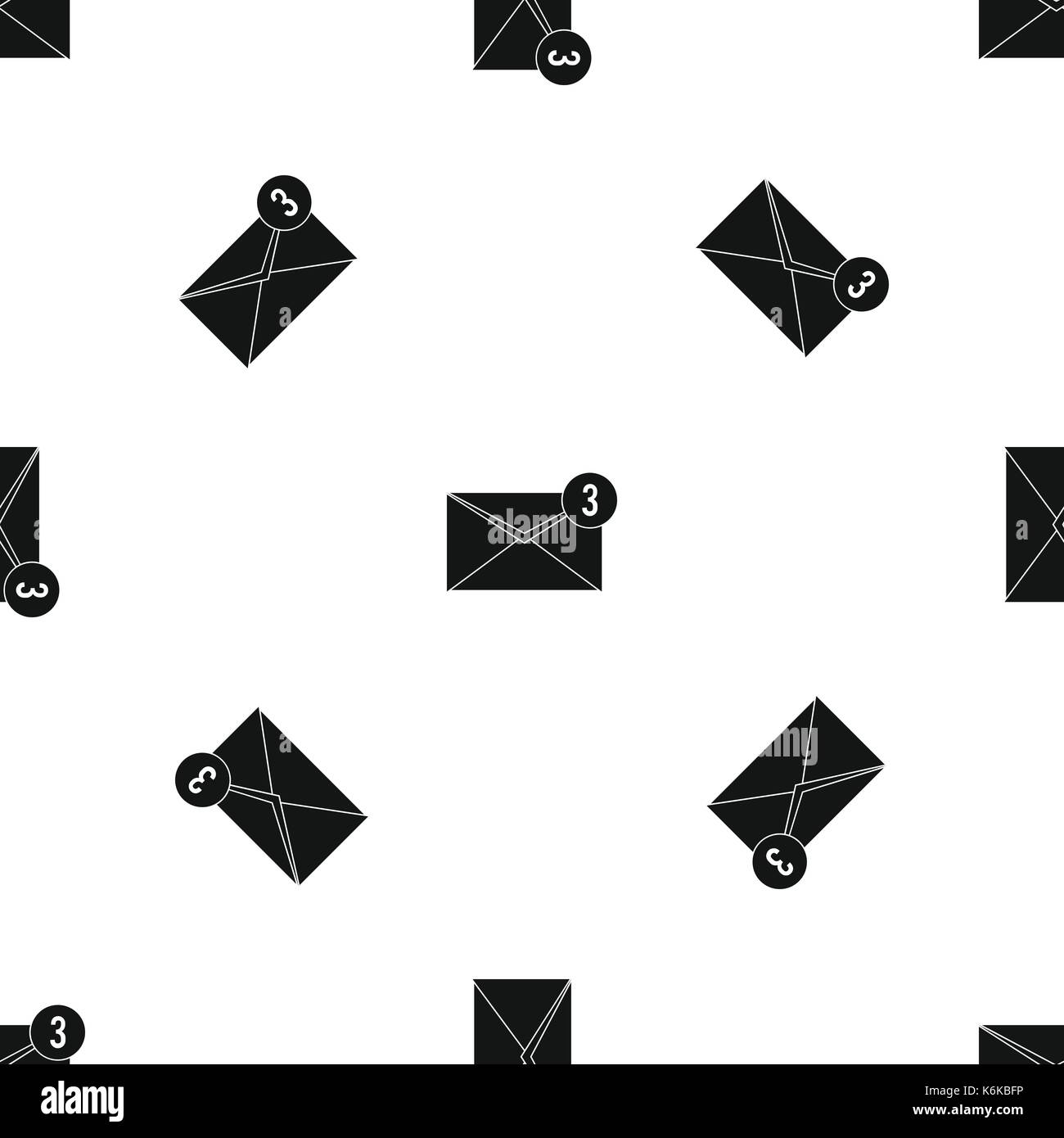 Envelope with three messages pattern seamless black Stock Vector Image ...