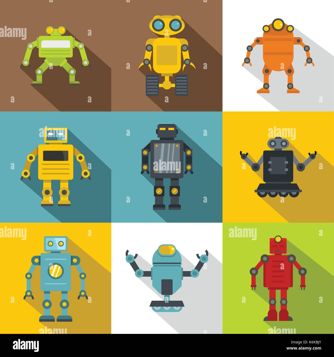 Clever machines icon set, flat style Stock Vector Image & Art - Alamy