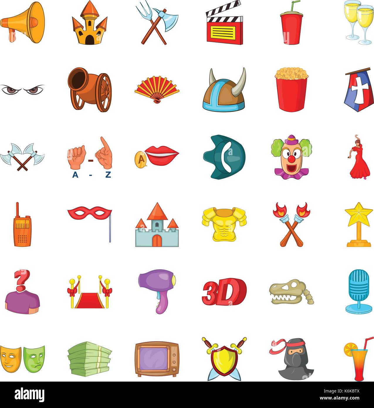 Movie icons set, cartoon style Stock Vector Image & Art - Alamy