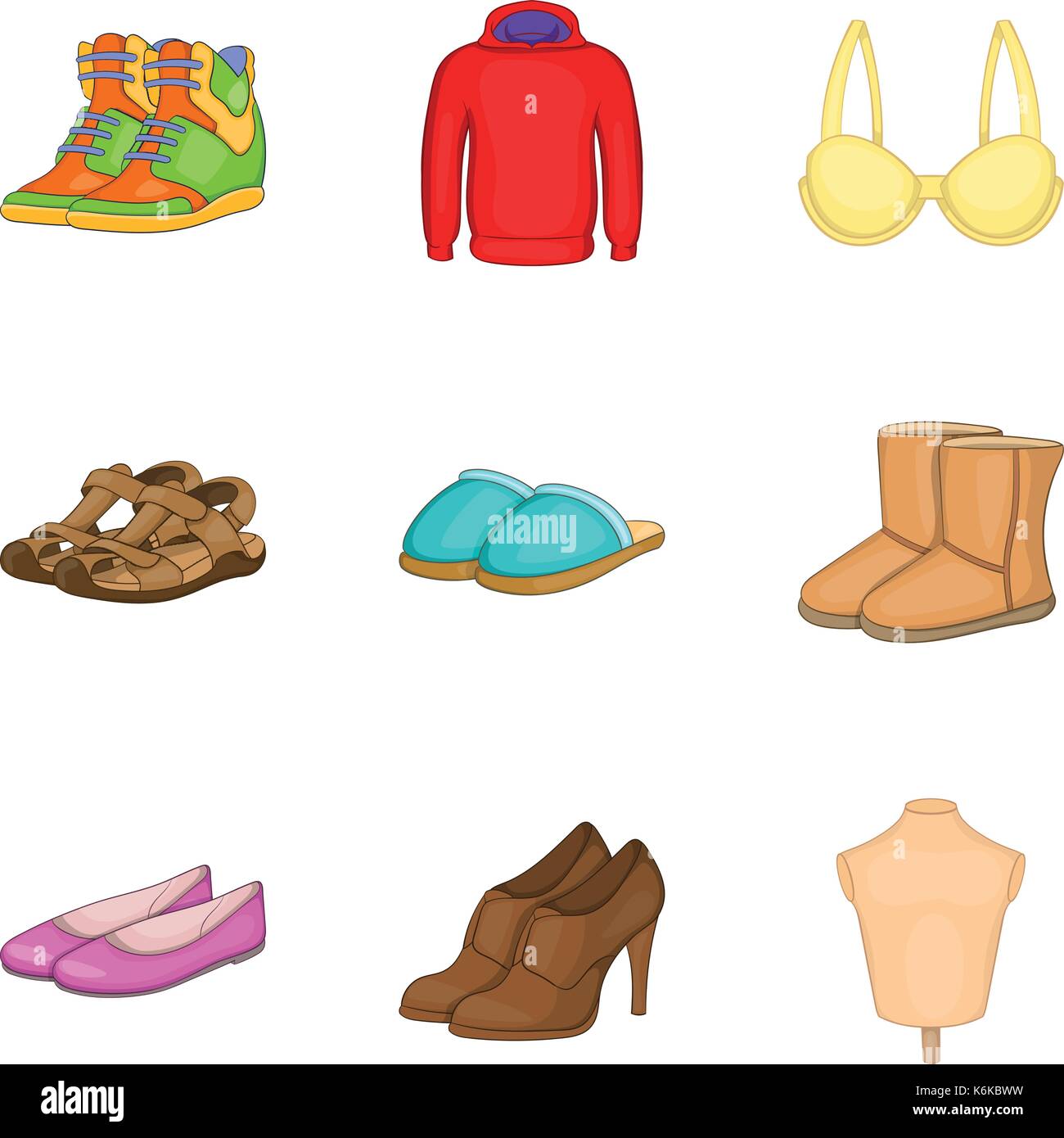 Modern shoes icon set, cartoon style Stock Vector Image & Art - Alamy