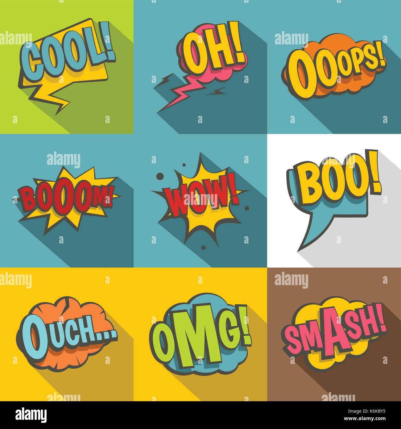 Sound effects icon set, flat style Stock Vector Image & Art - Alamy