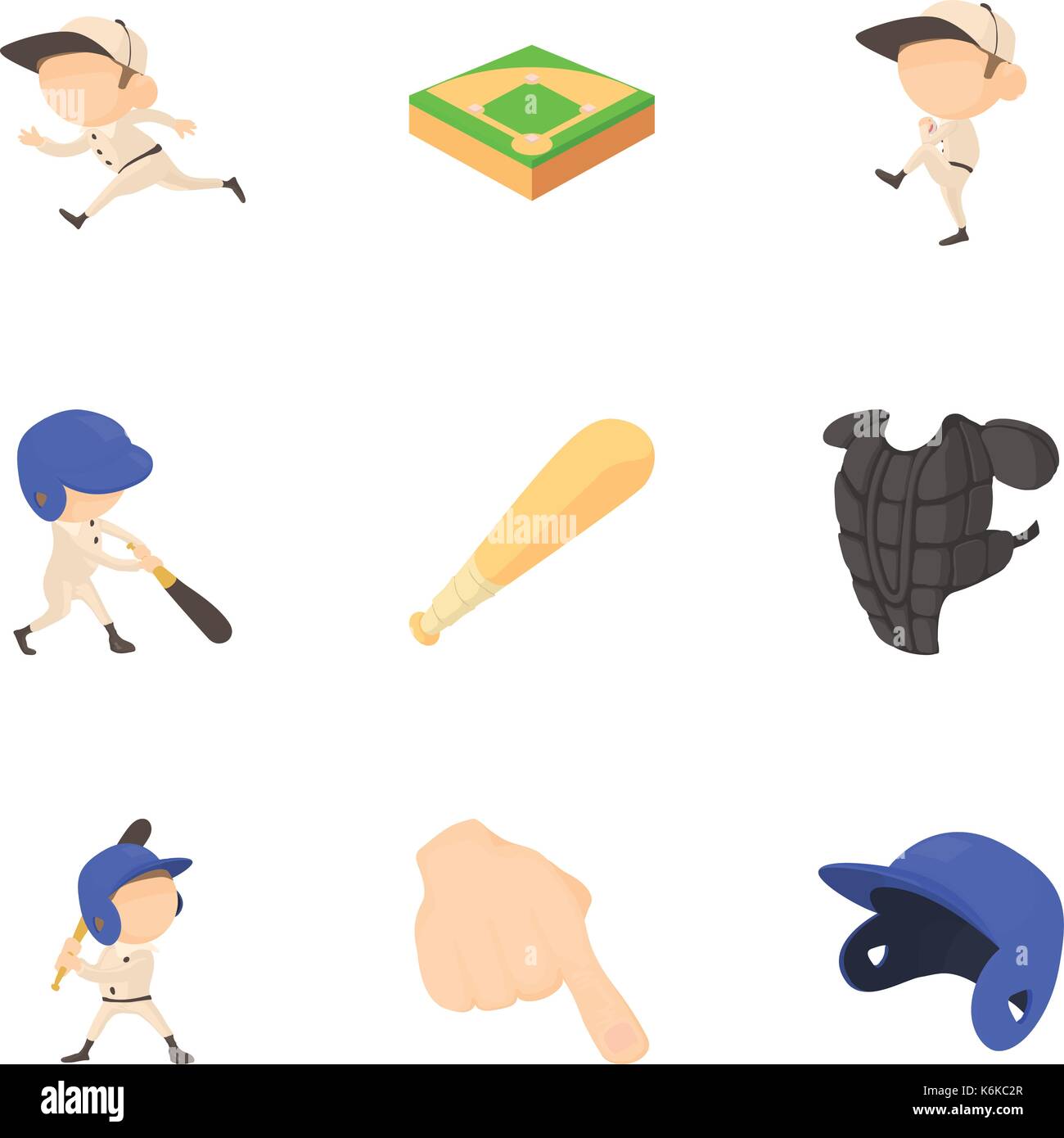Baseball player icons set, cartoon style Stock Vector Image & Art - Alamy
