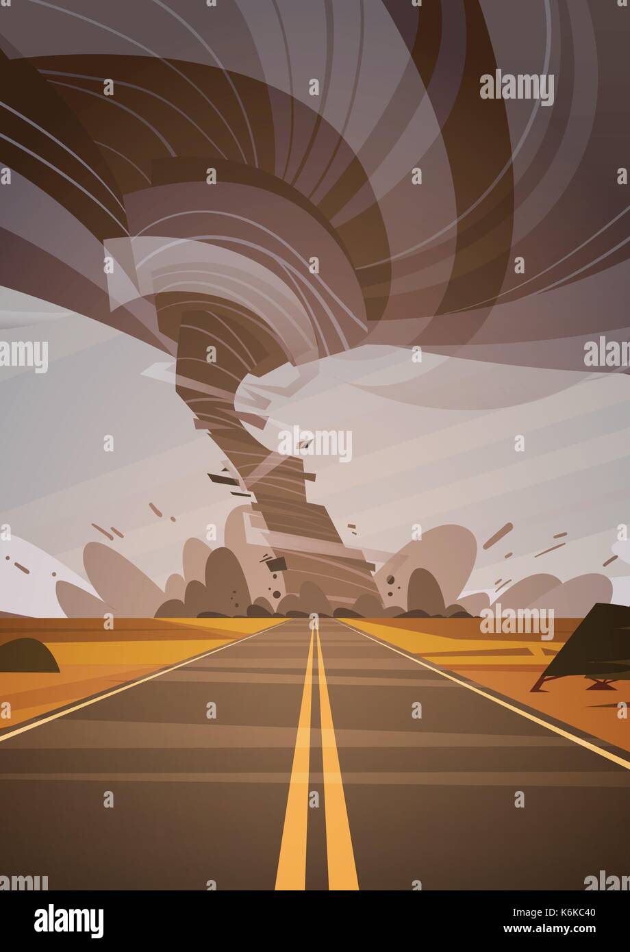 Dark cloud over road Stock Vector Images - Alamy