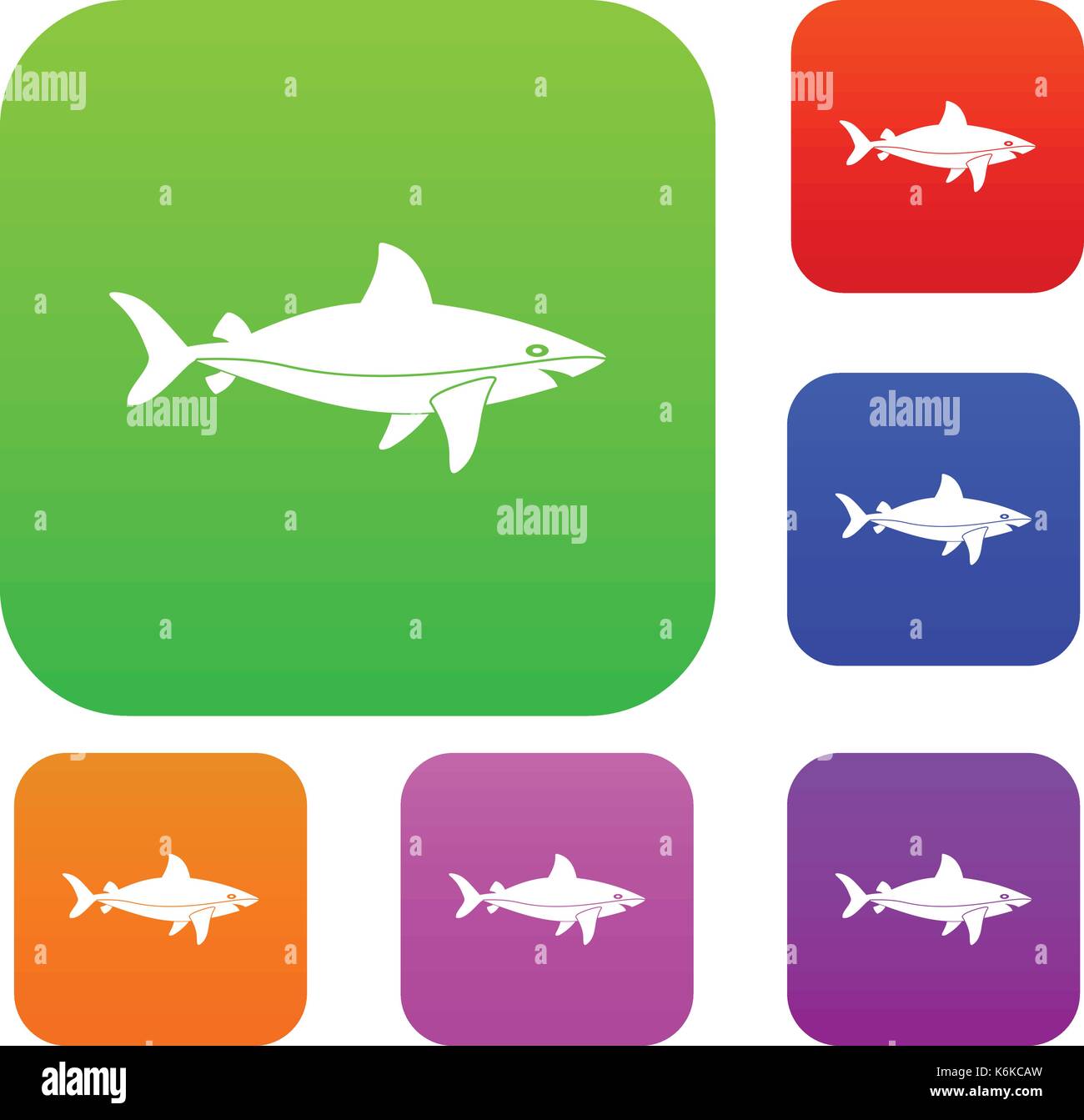 Shark fish set color collection Stock Vector Image & Art - Alamy