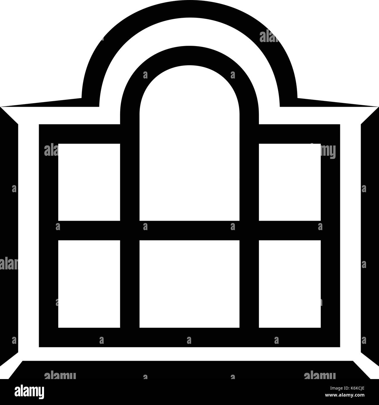 Beautiful window frame icon, simple black style Stock Vector Image ...