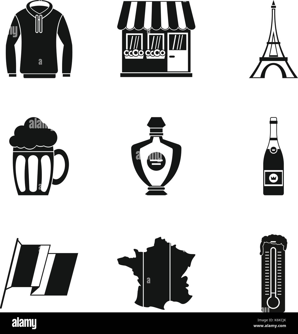 French clothes icon set, simple style Stock Vector Image & Art - Alamy