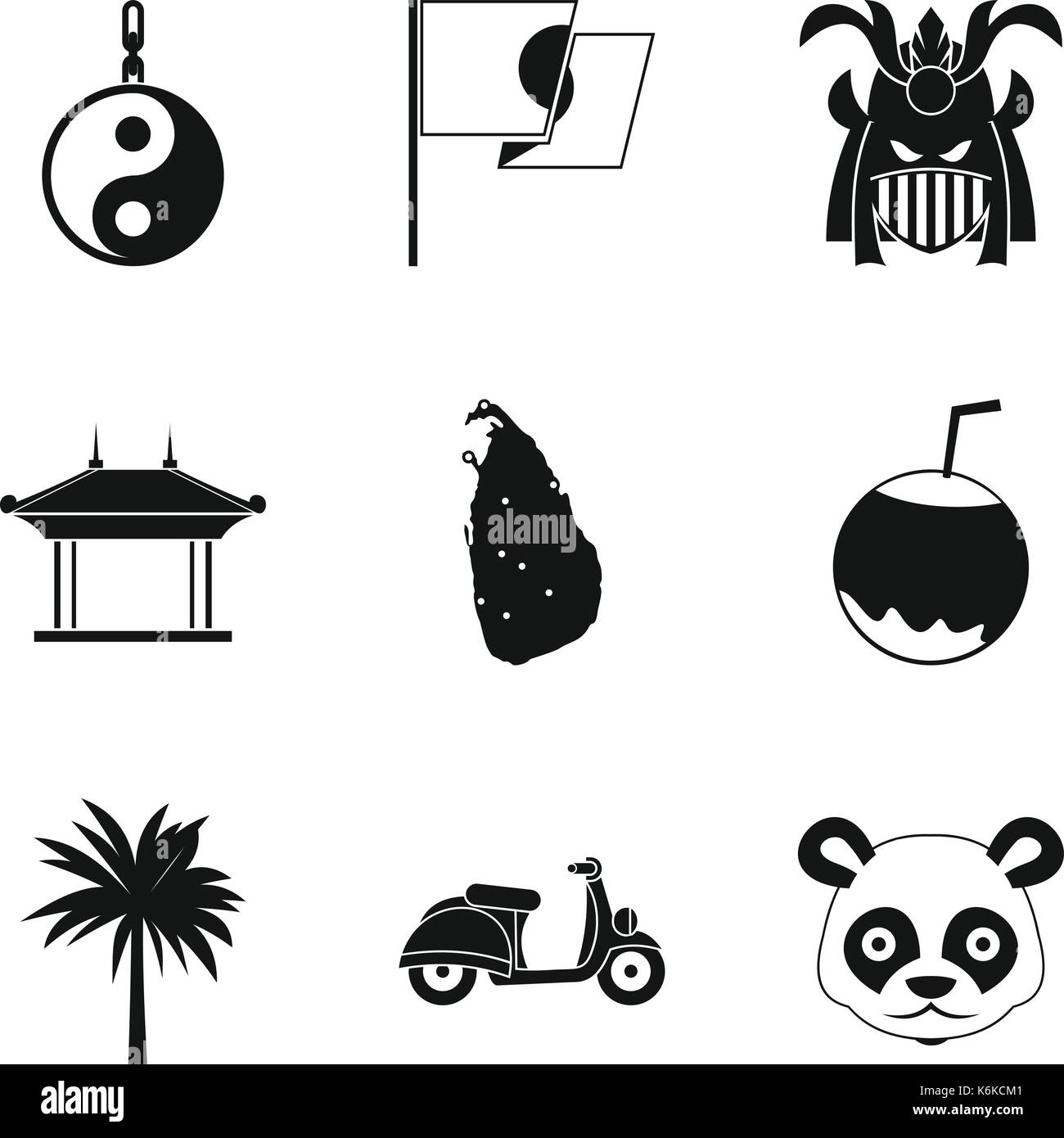 Traveling in Asia icons set, simple style Stock Vector Image & Art - Alamy