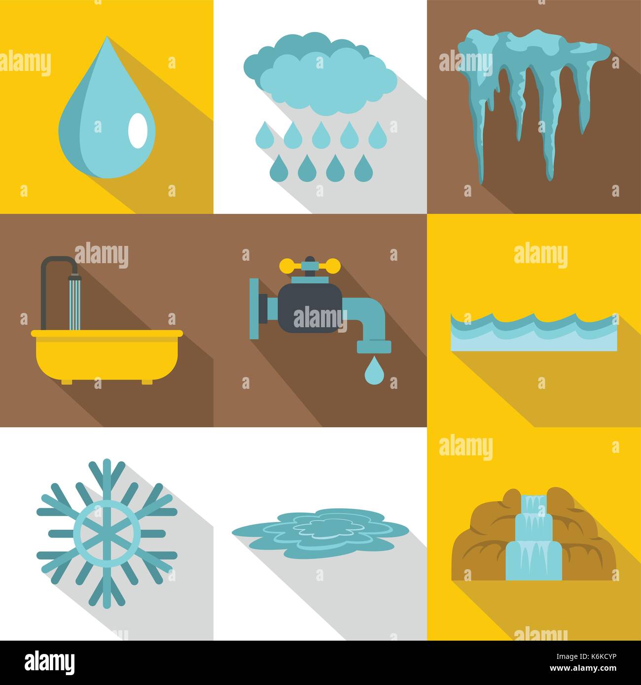 Water icon set, flat style Stock Vector Image & Art - Alamy