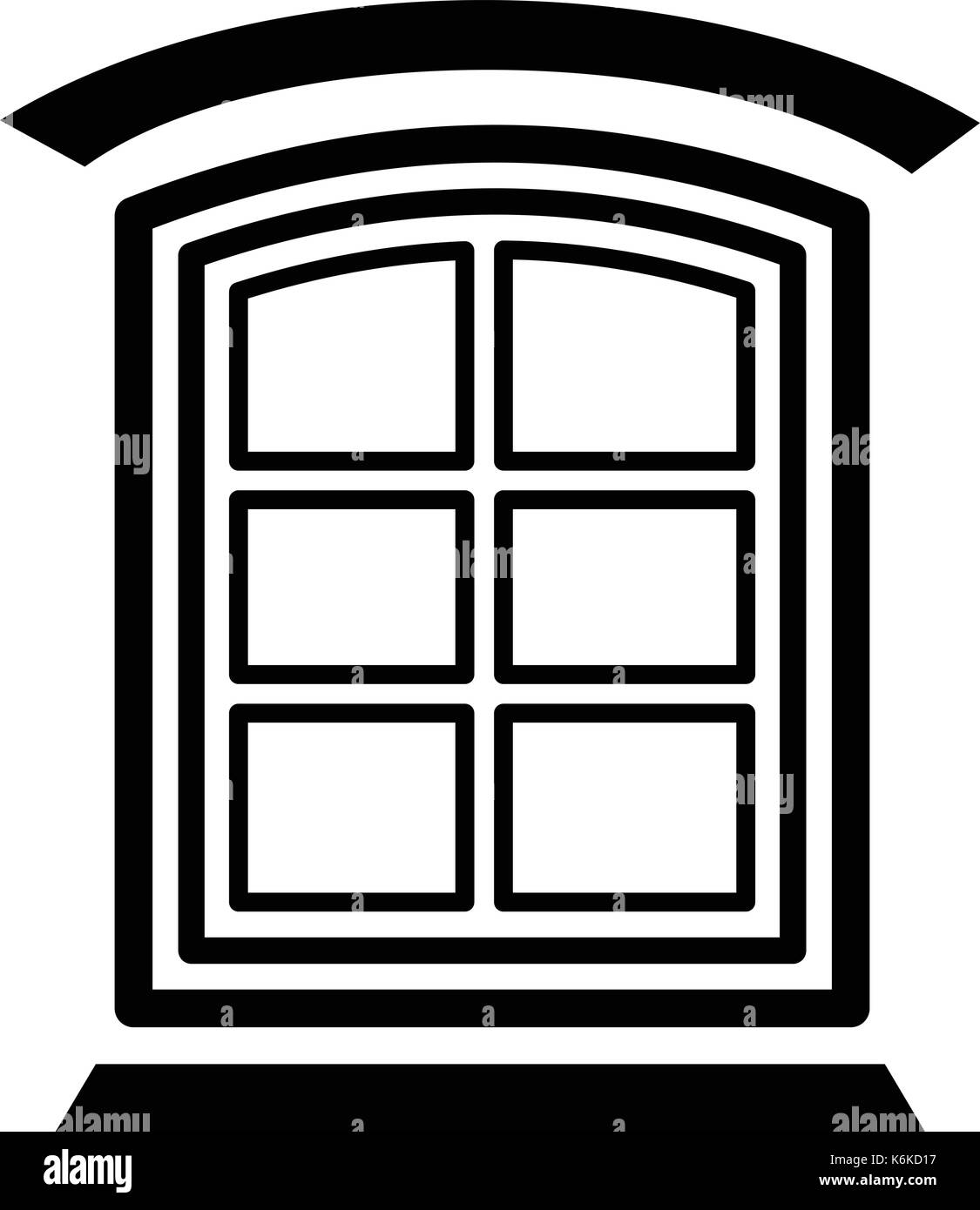 Retro window frame icon, simple black style Stock Vector Image & Art ...