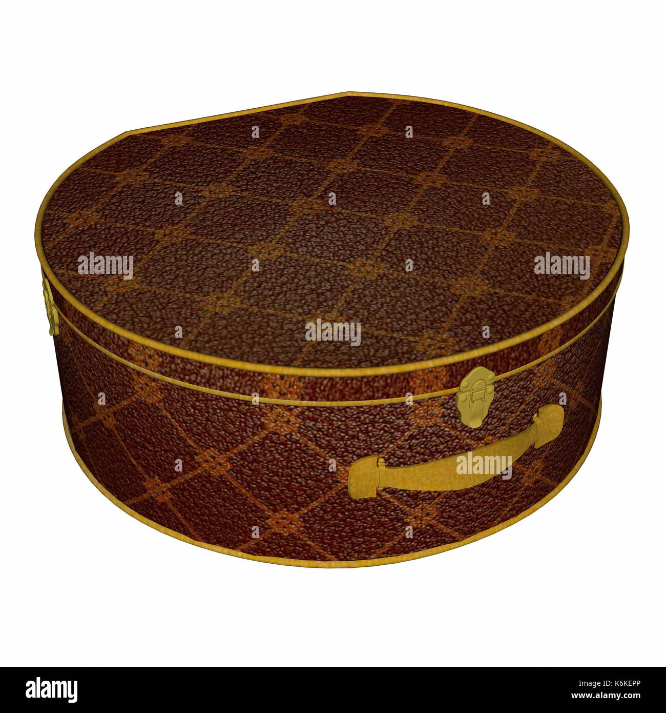 Vintage hat box isolated in white background - 3D render Stock Photo ...