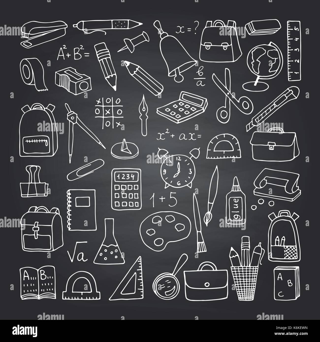 School book icons set Stock Vector Images - Alamy