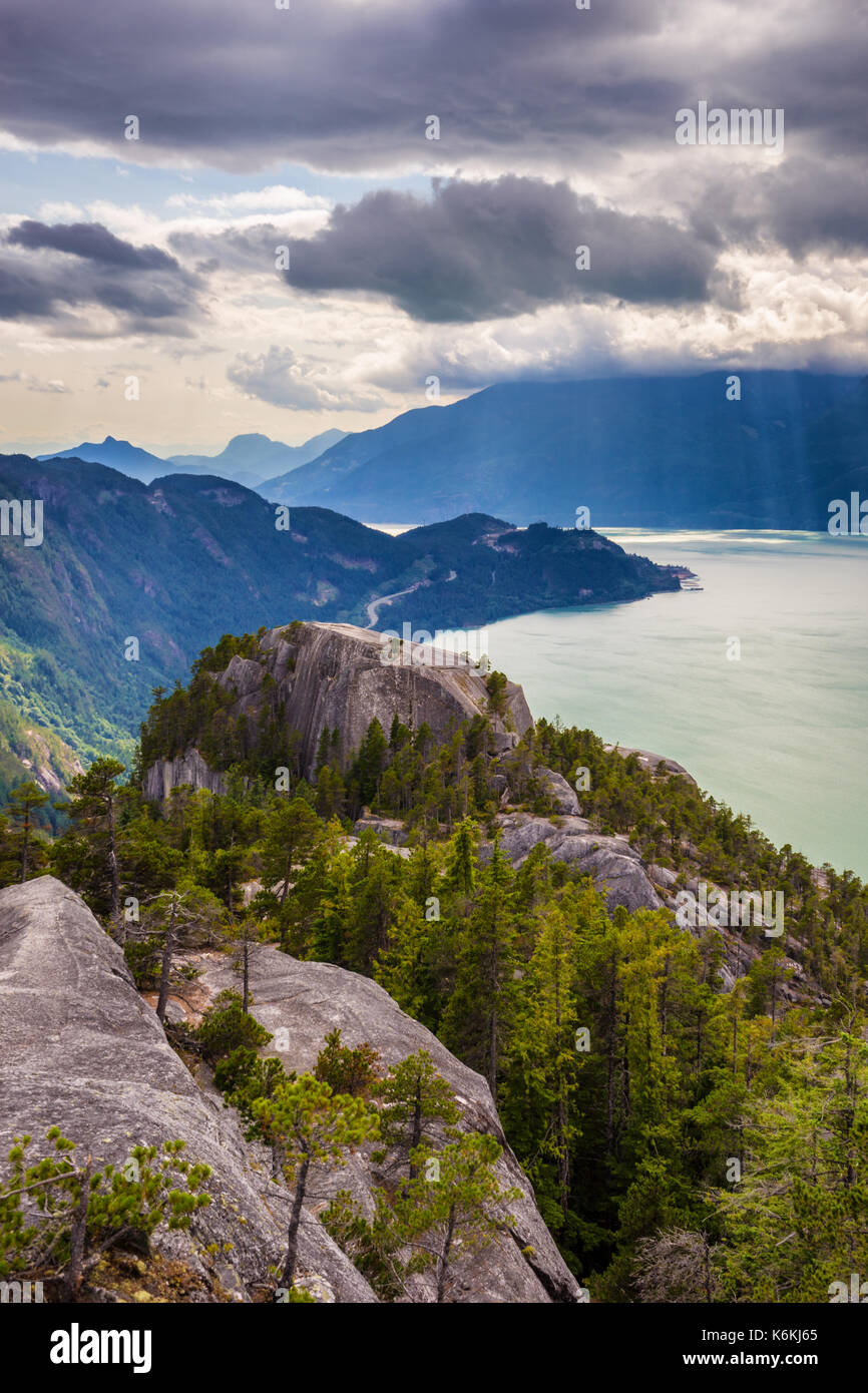Howe Sound from the summit of Stawamus Chief, Squamish, British ...